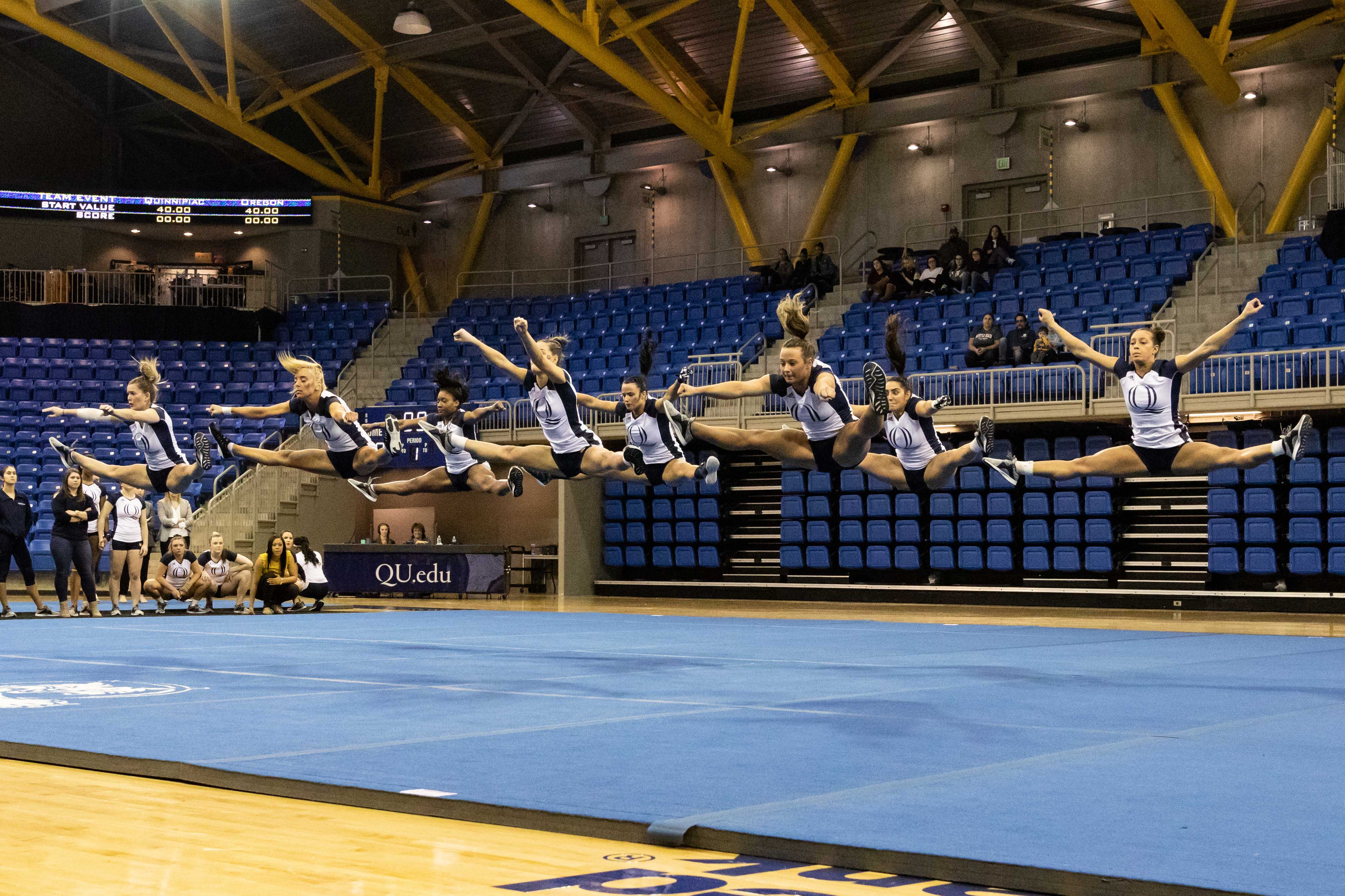Quinnipiac acrobatics and tumbling drops season opener against Oregon ...